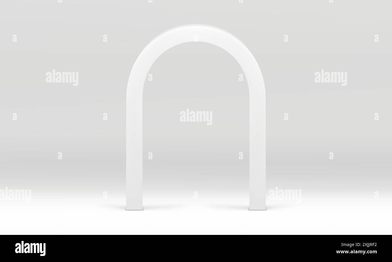 3d white curved arch minimalist geometric shape mock up for cosmetic ...
