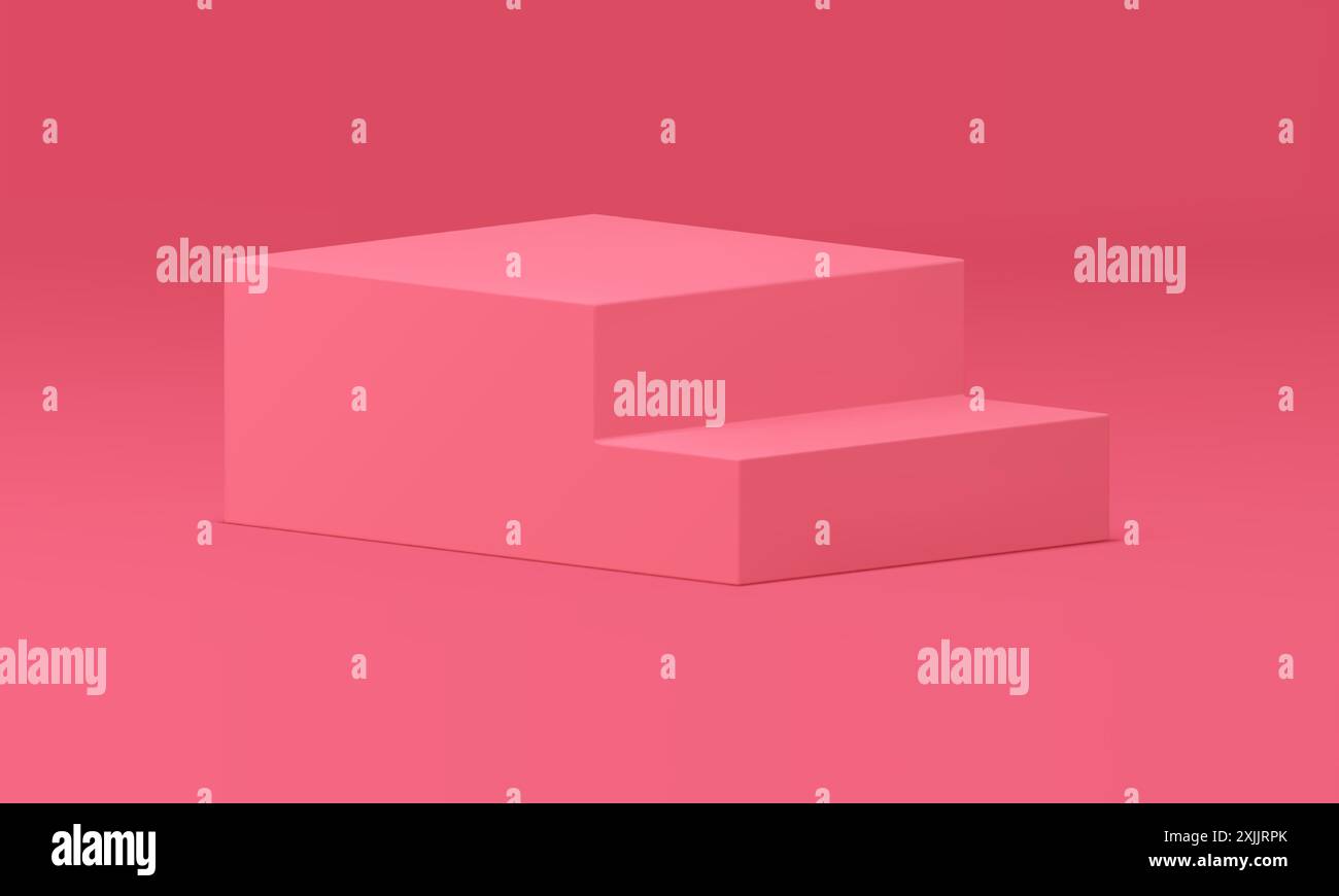 3d podium pink staircase with steps elegant isometric platform ...