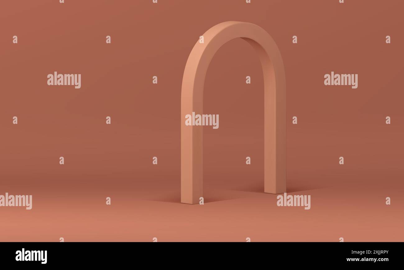 Beige 3d studio background with glossy curved arch for product ...