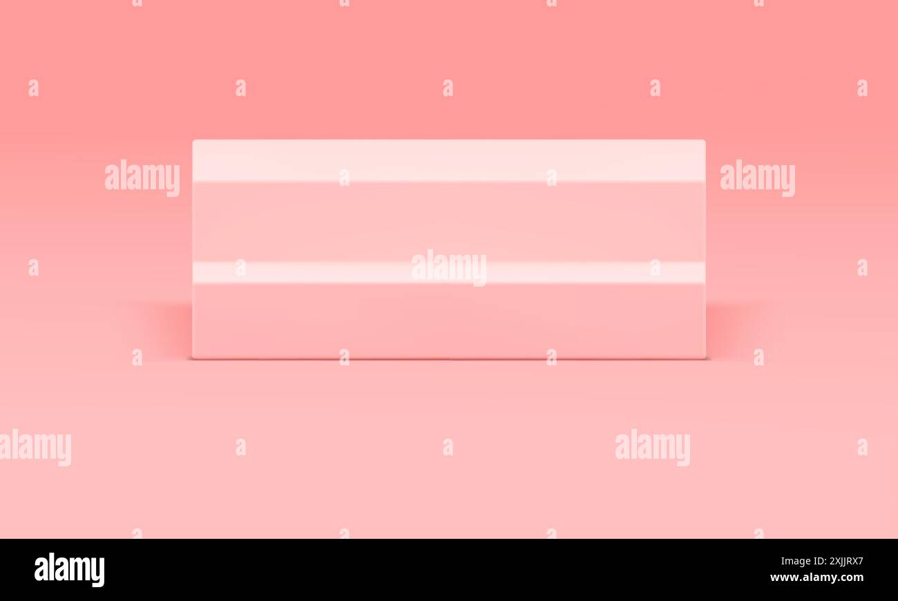 Realistic 3d staircase pink podium with steps mock up for cosmetic ...