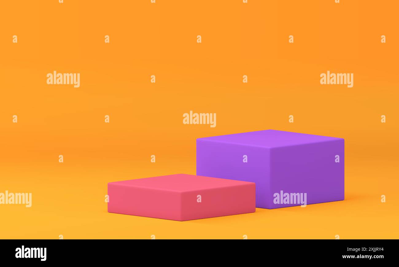 3d podium two squared cube platform bright empty showroom display for ...