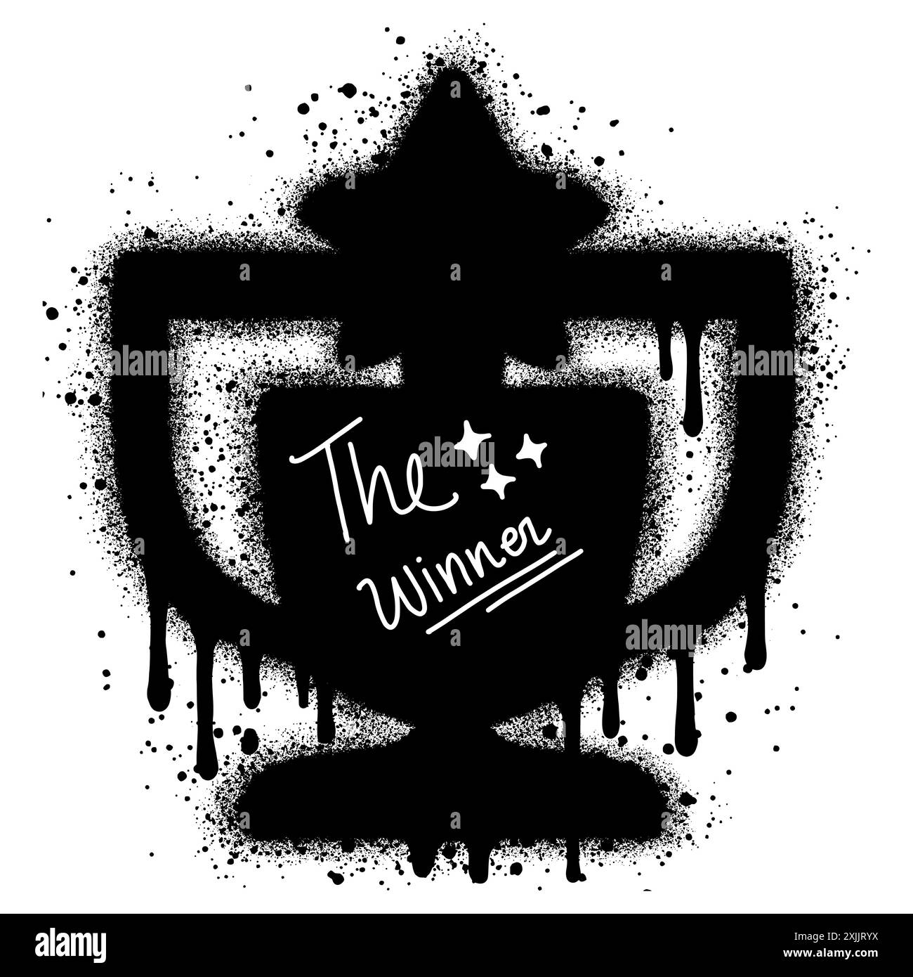 Trophy graffiti with black spray paint Stock Vector Image & Art - Alamy