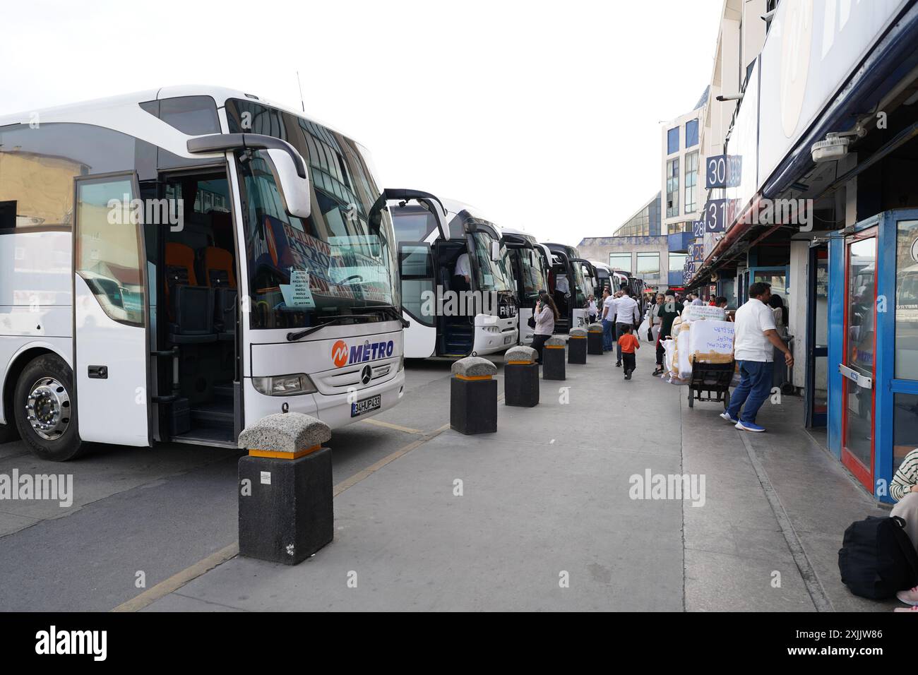ISTANBUL, TURKIYE - APRIL 06, 2024: People in Esenler Coach Terminal in ...