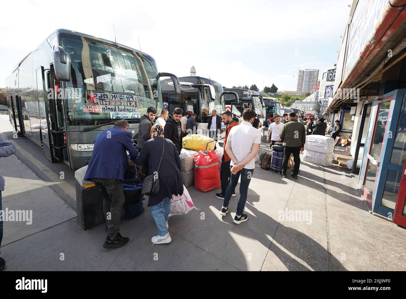 ISTANBUL, TURKIYE - APRIL 06, 2024: People in Esenler Coach Terminal in ...