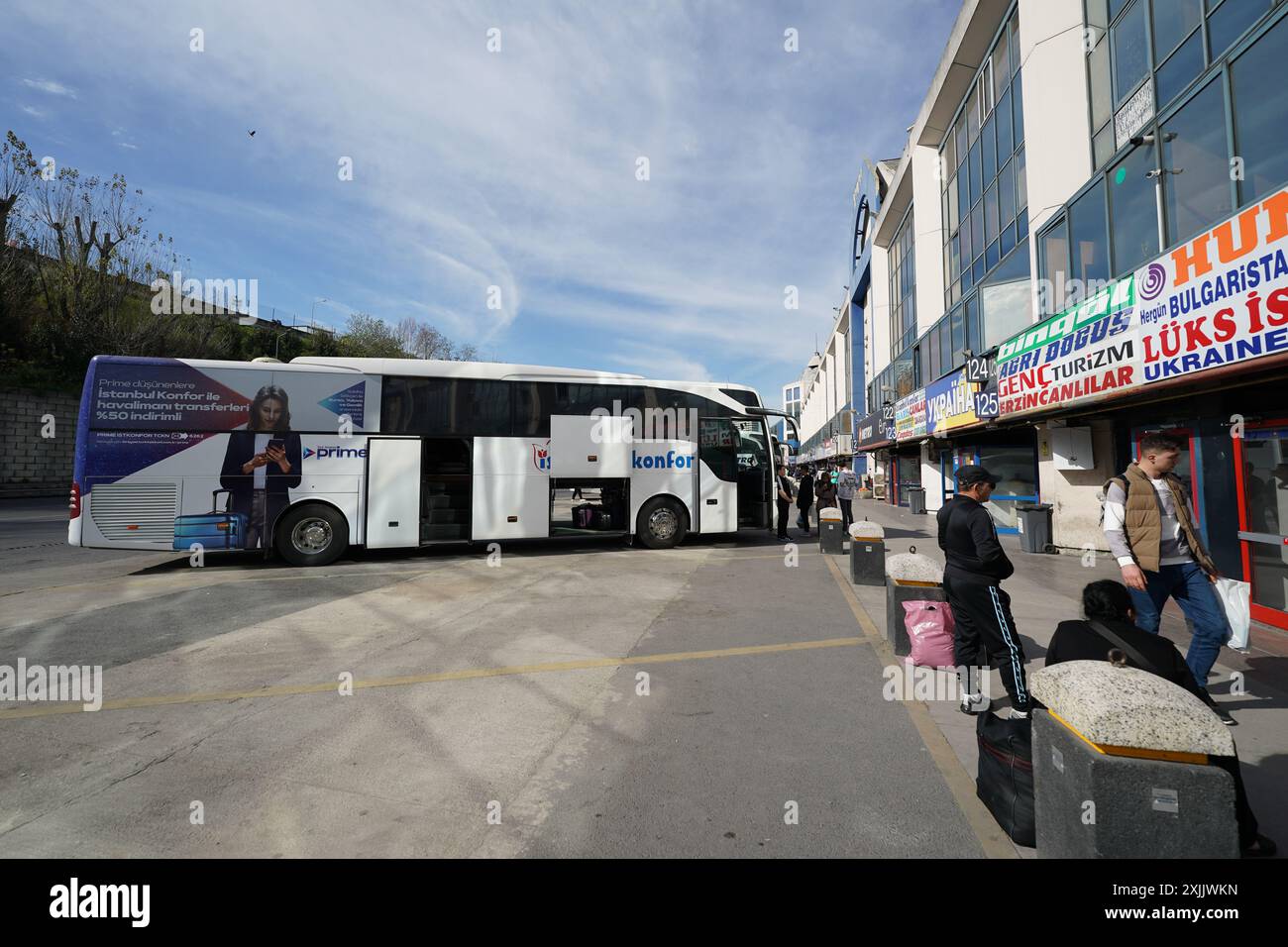 ISTANBUL, TURKIYE - APRIL 06, 2024: People in Esenler Coach Terminal in ...