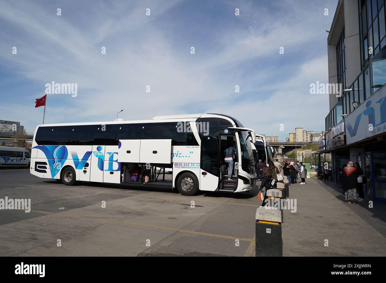 ISTANBUL, TURKIYE - APRIL 06, 2024: People in Esenler Coach Terminal in ...