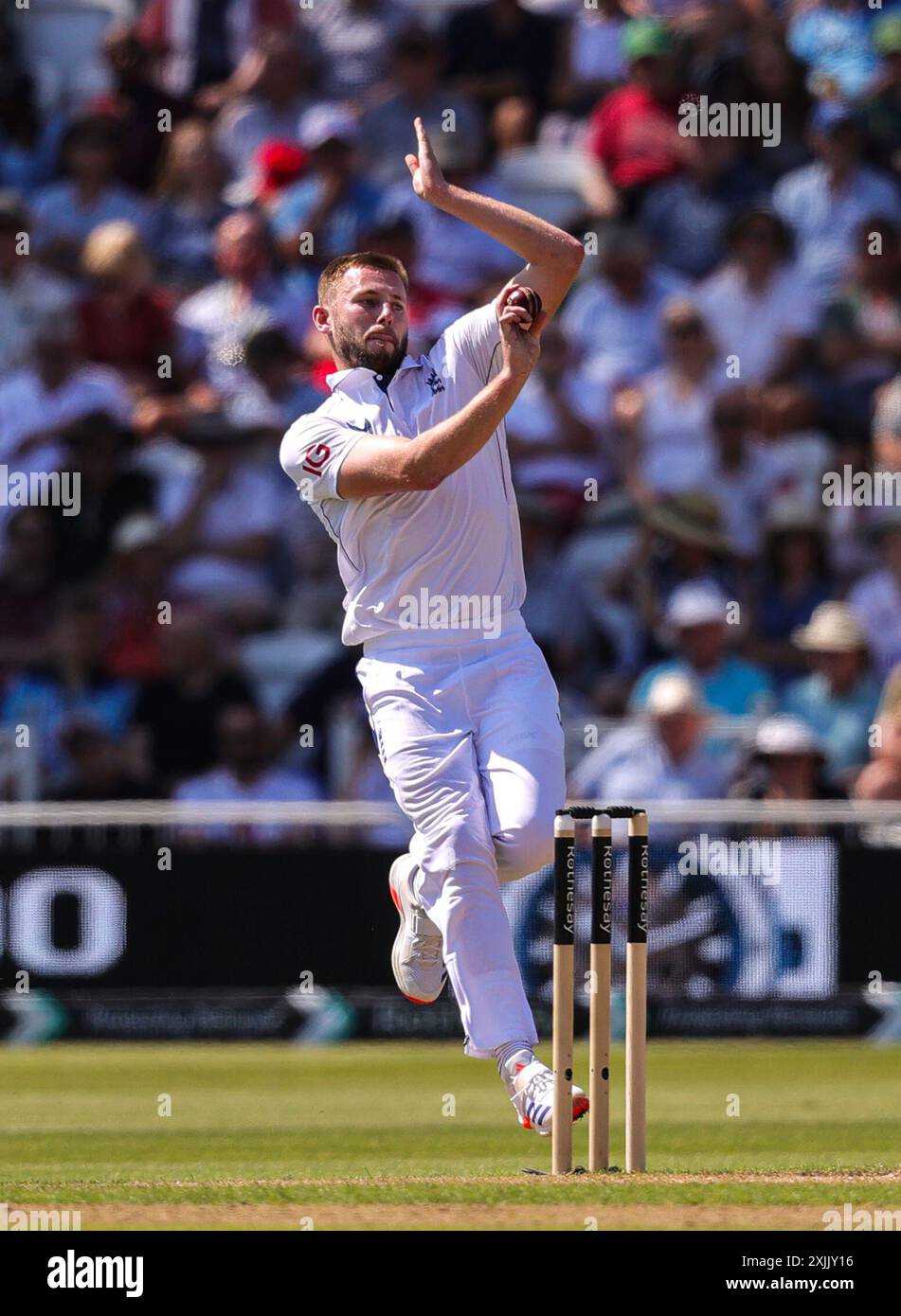 Nottingham, England. 19th July, 2024. England's Gus Atkinson during the ...
