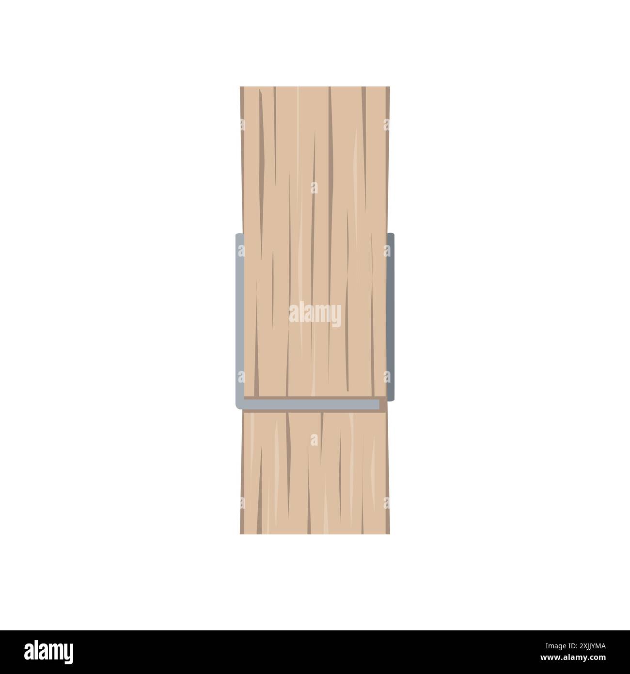 Small Wooden Clothes Peg for Cards or Laundry, Front View. Vector ...