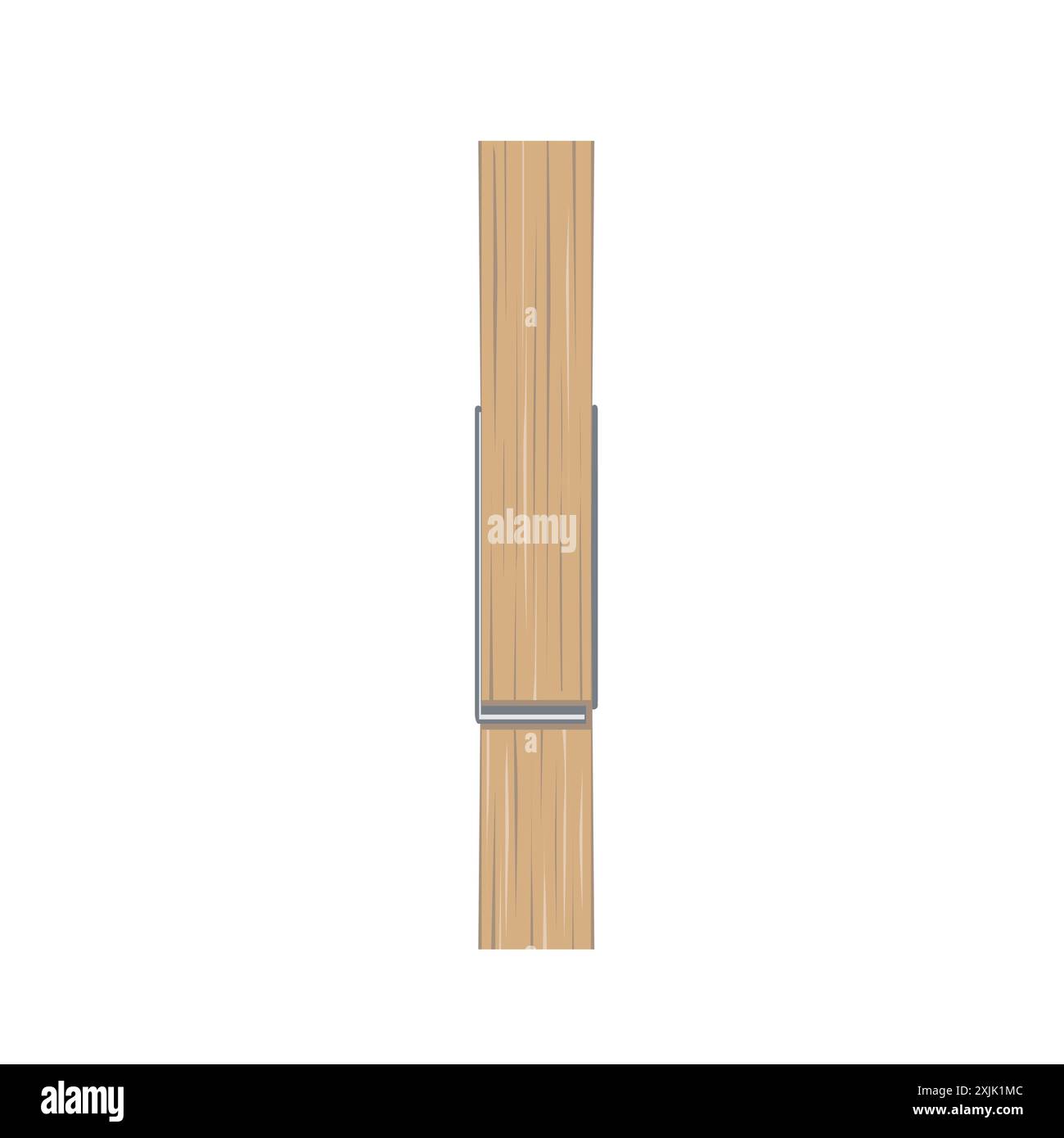 Wooden Clothespin for Laundry, Front View. Vector isolated illustration ...