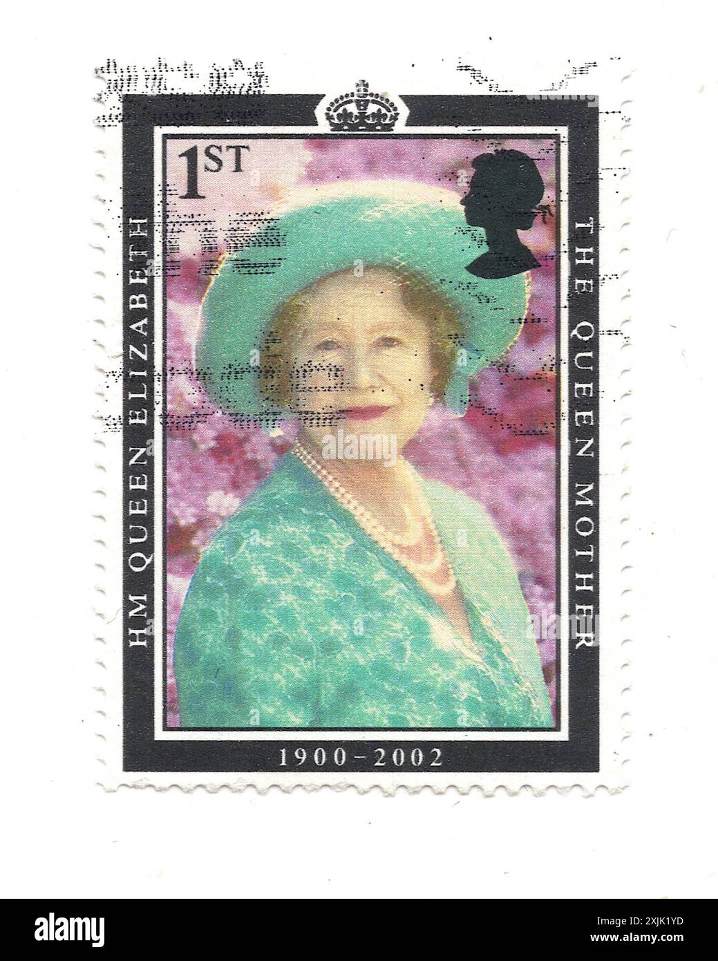 A vintage royal family postage stamp from the United Kingdom featuring ...