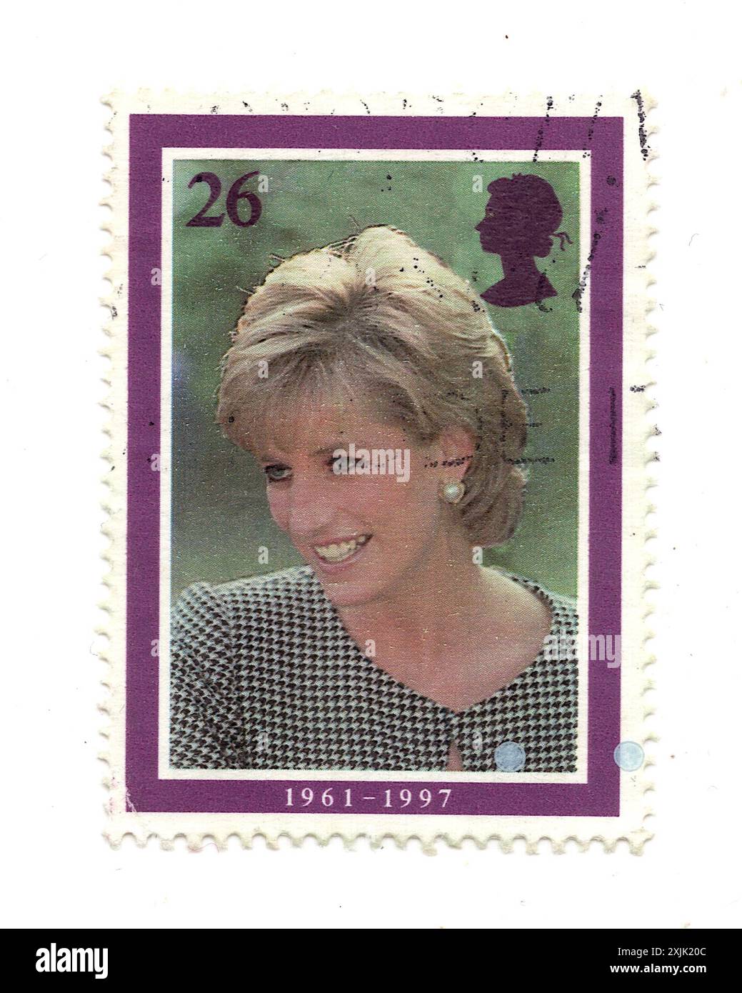 A vintage royal family postage stamp from the United Kingdom featuring ...