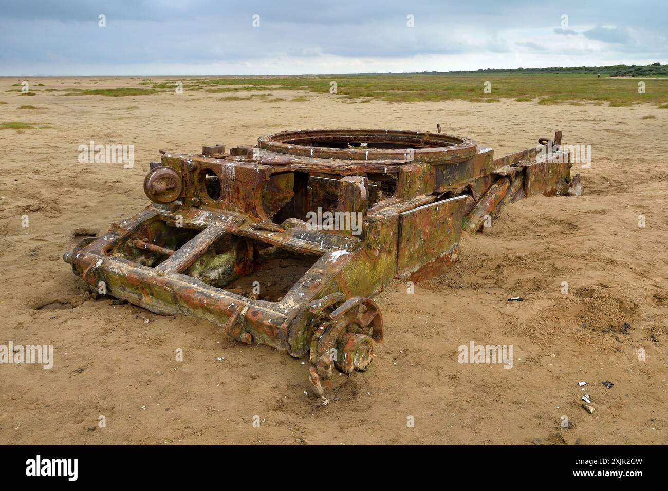 Tank on the Beach in Mablethorpe Stock Photo - Alamy