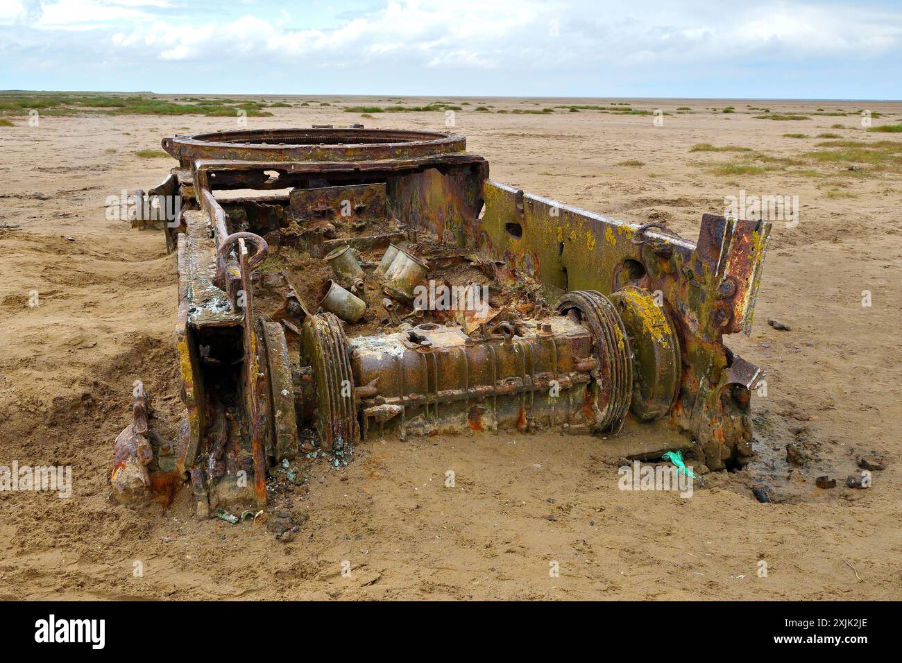 Tank on the Beach in Mablethorpe Stock Photo - Alamy