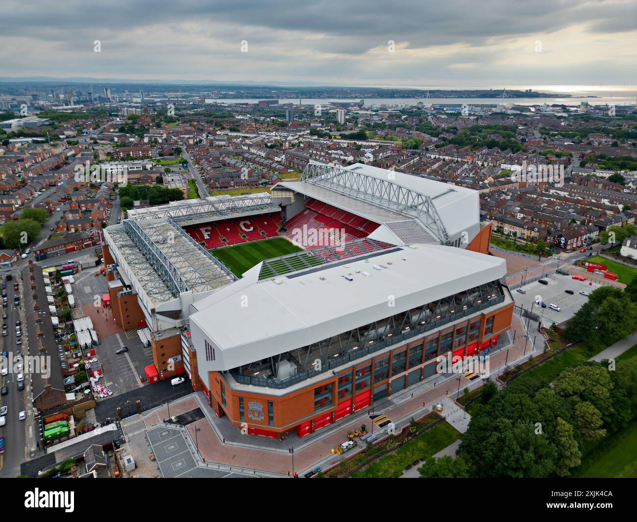 Anfield, home of Liverpool Football Club from the air Stock Photo - Alamy