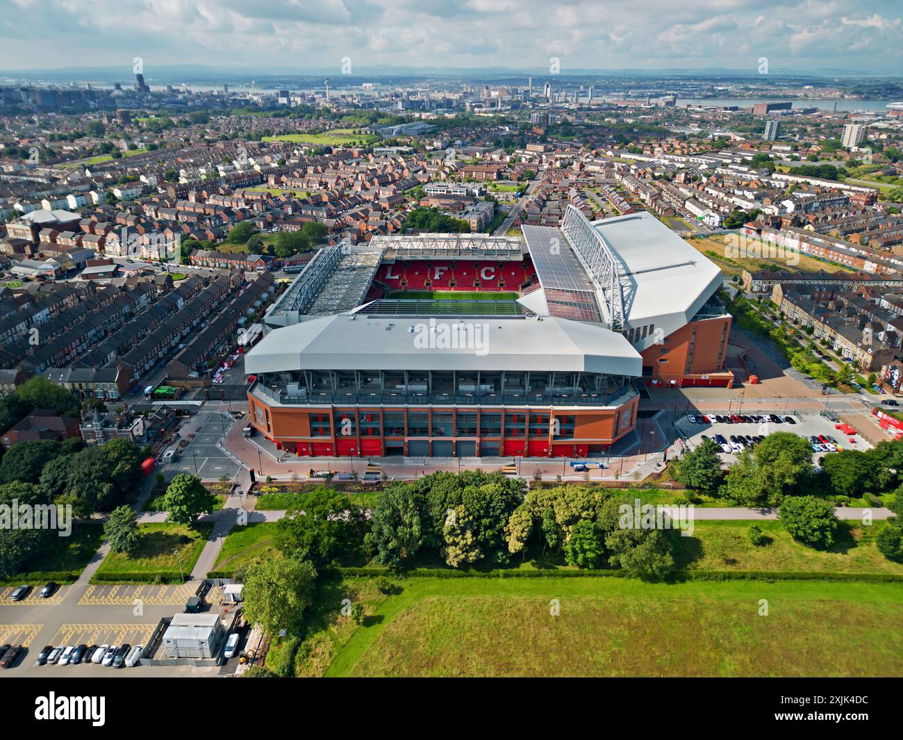 Anfield, home of Liverpool Football Club from the air Stock Photo - Alamy