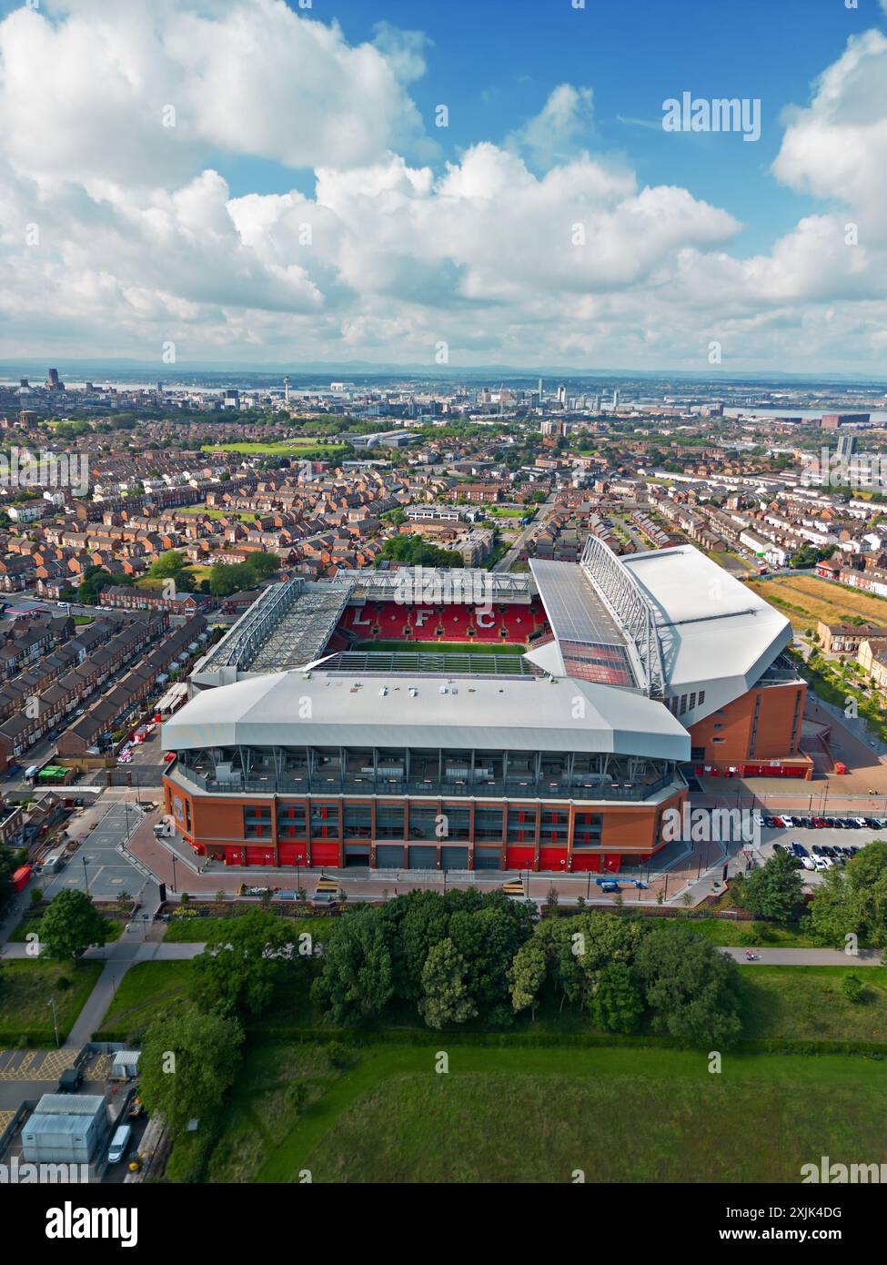 Anfield, home of Liverpool Football Club from the air Stock Photo - Alamy