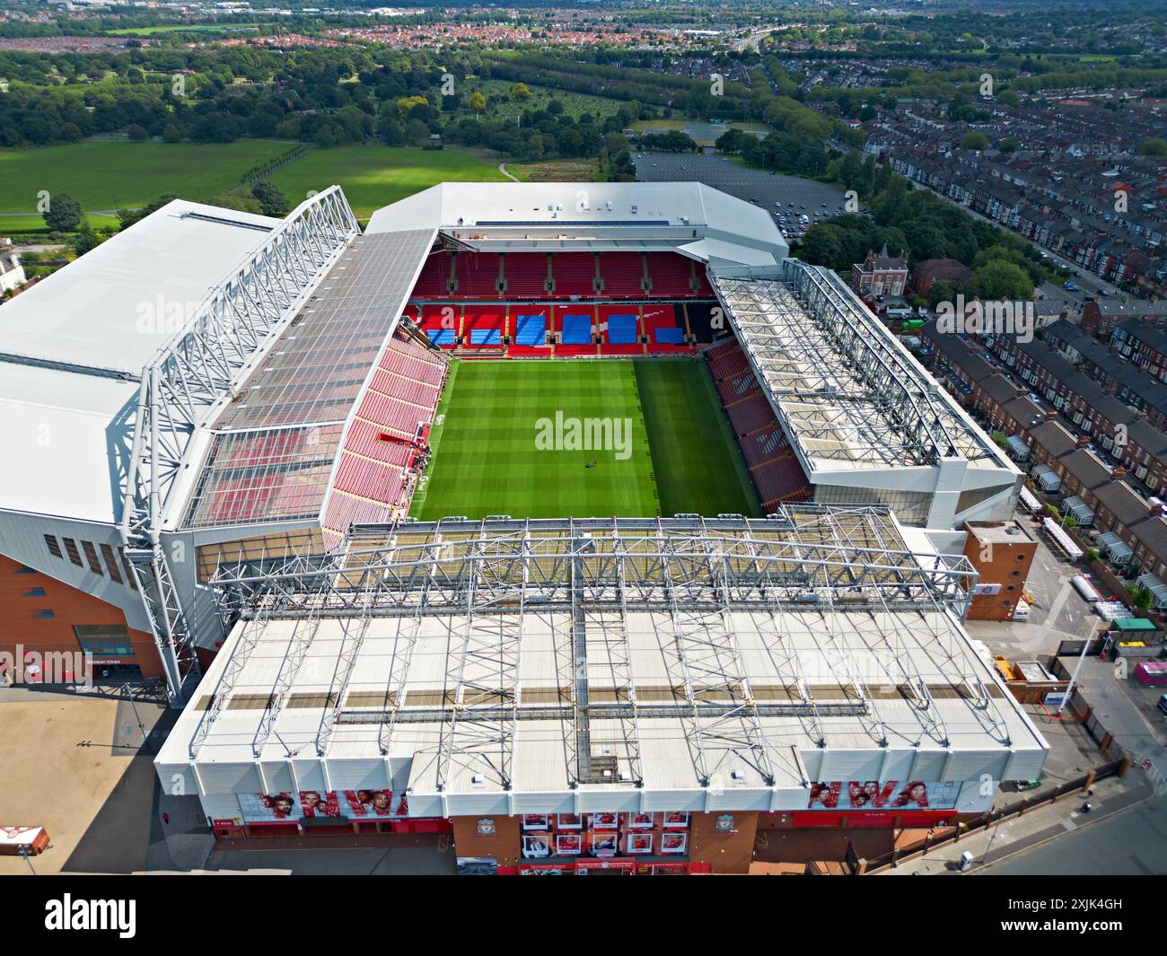 Anfield, home of Liverpool Football Club from the air Stock Photo - Alamy