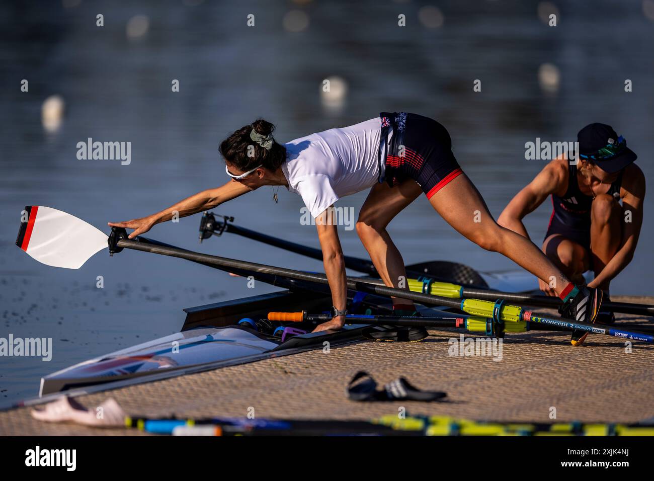 Great Britain’s Women’s pair Chloe Brew and Rebecca Edwards during a ...