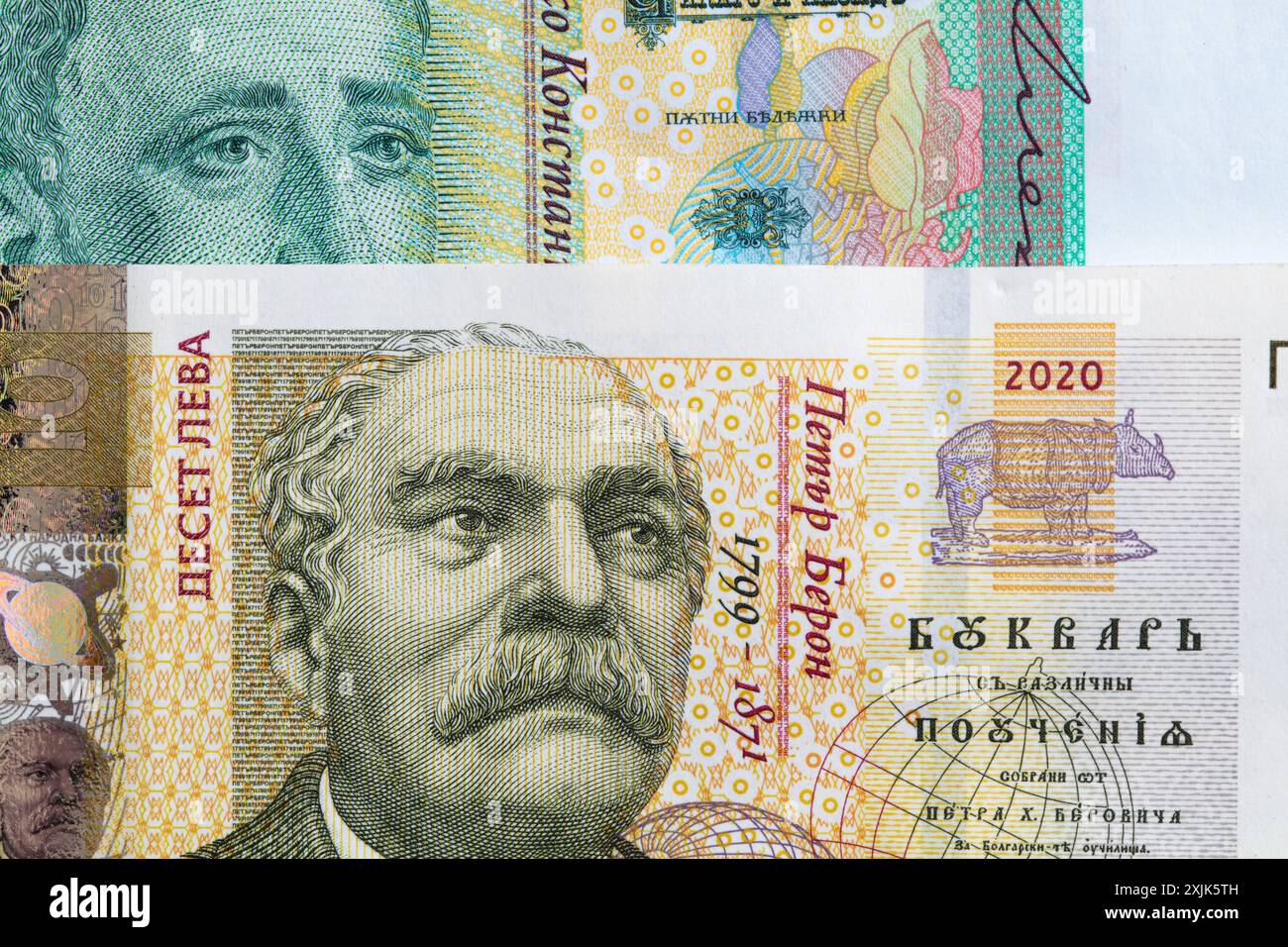 Bulgarian Lev And US Dollar Banknotes For Design Purpose Stock Photo