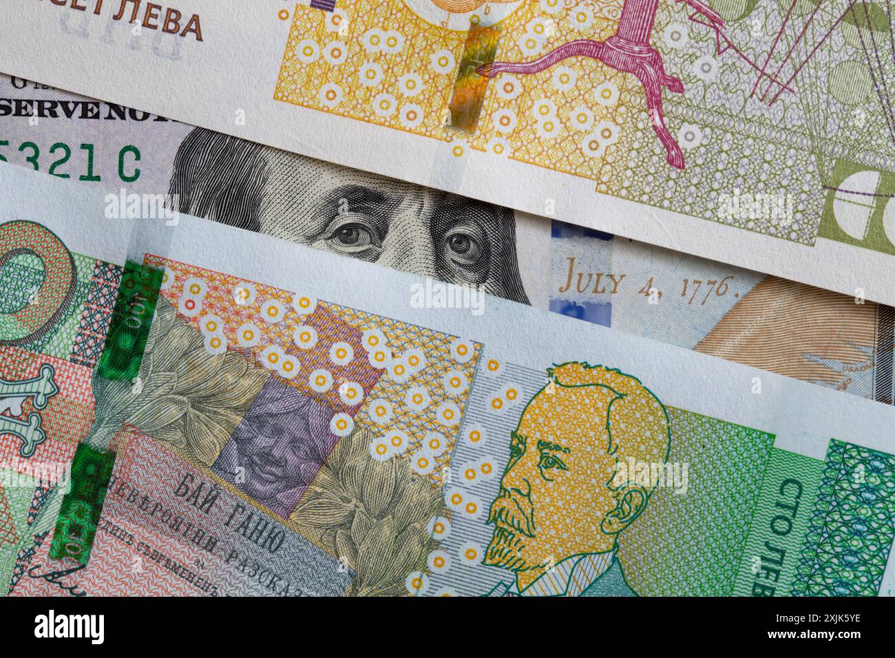 Bulgarian Lev And US Dollar Banknotes For Design Purpose Stock Photo Bulgarian Lev And US Dollar Banknotes For Design Purpose Stock Photo