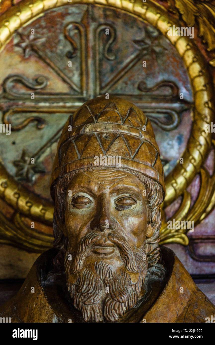 Image of the eternal father, carved in cedar wood, 17th century, former ...