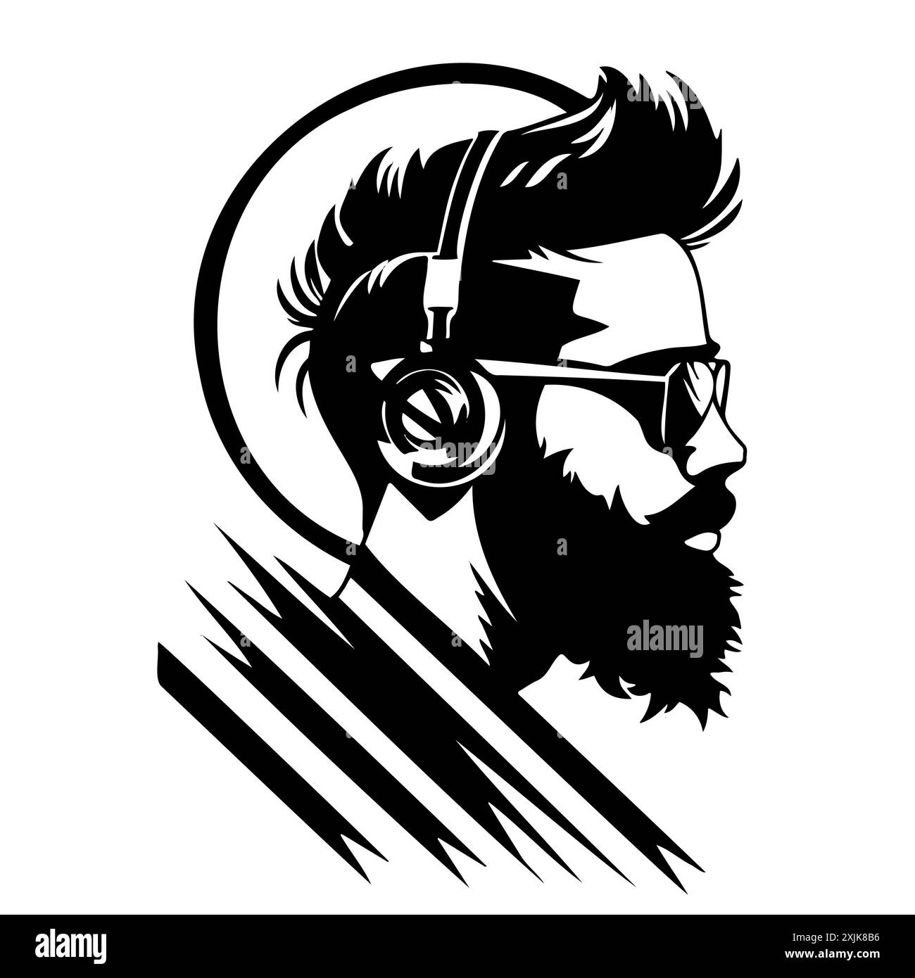 Bold headphones silhouette Stock Vector Images - Alamy