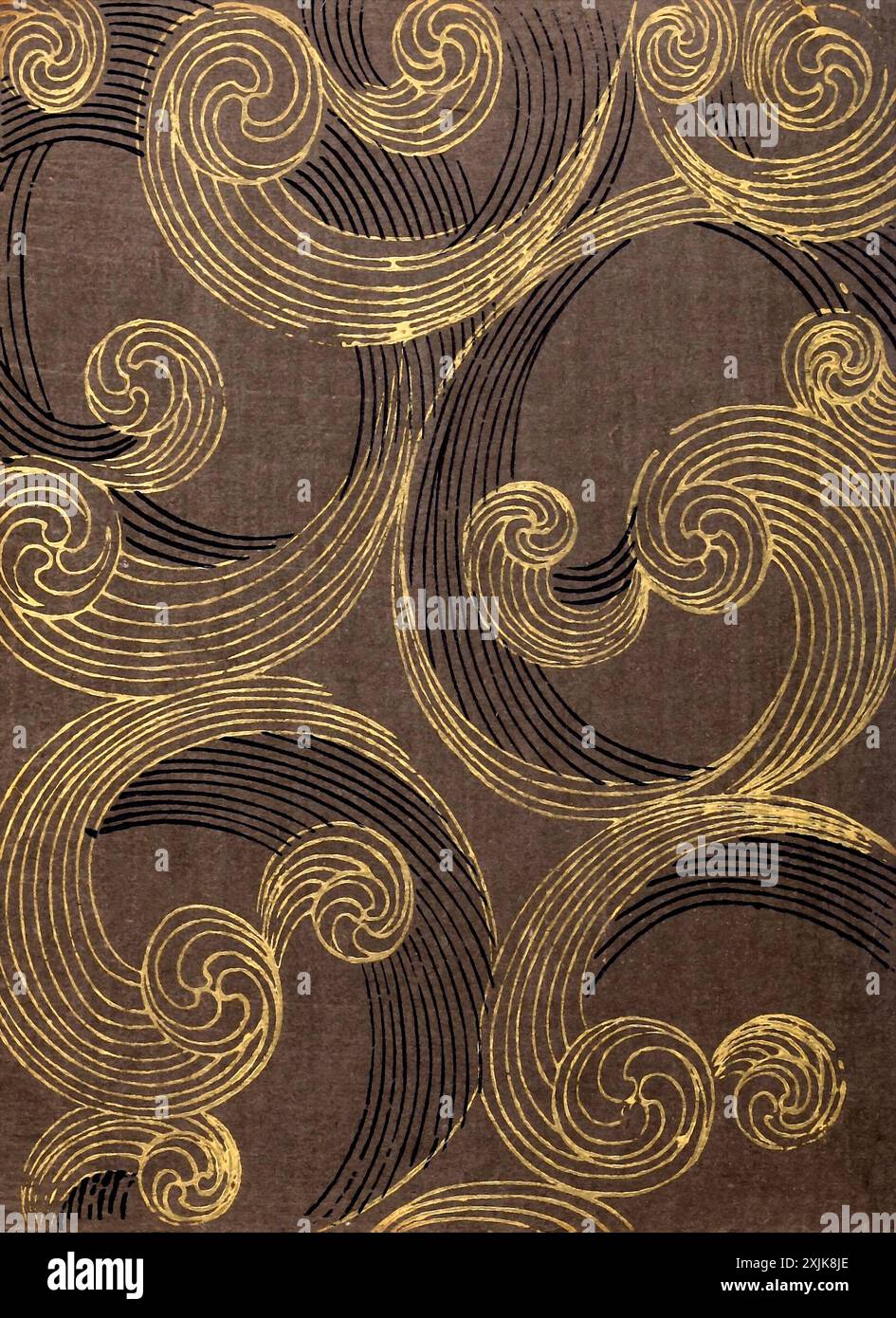 Foliage Stamp Batik. Leaf Pattern. Soft digital illustration with ...