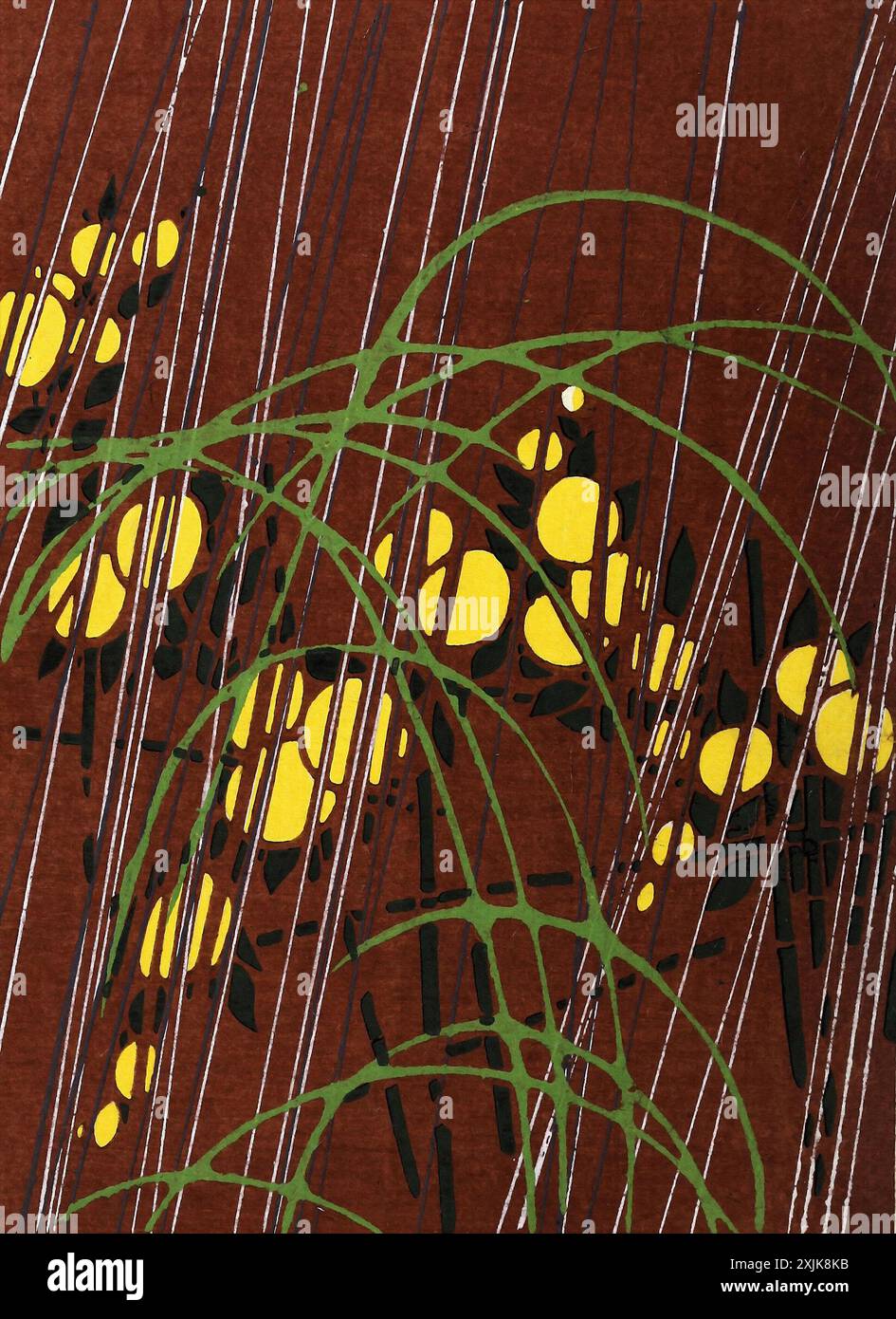 Foliage Stamp Batik. Leaf Pattern. Soft digital illustration with ...