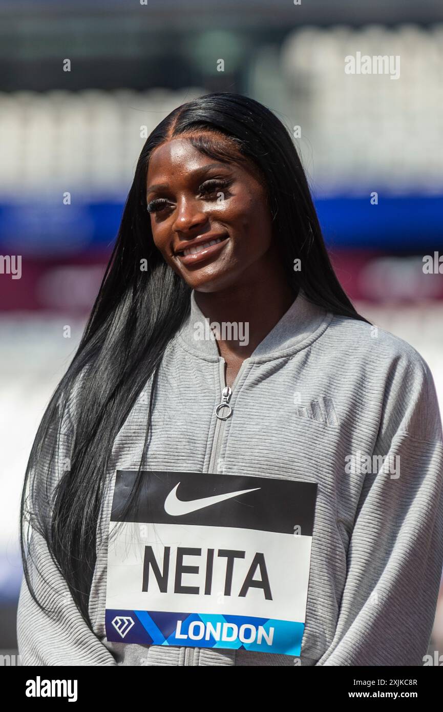 London, UK. 19 July 2024. Daryll Neita (GBR), 200m, at a photocall at ...