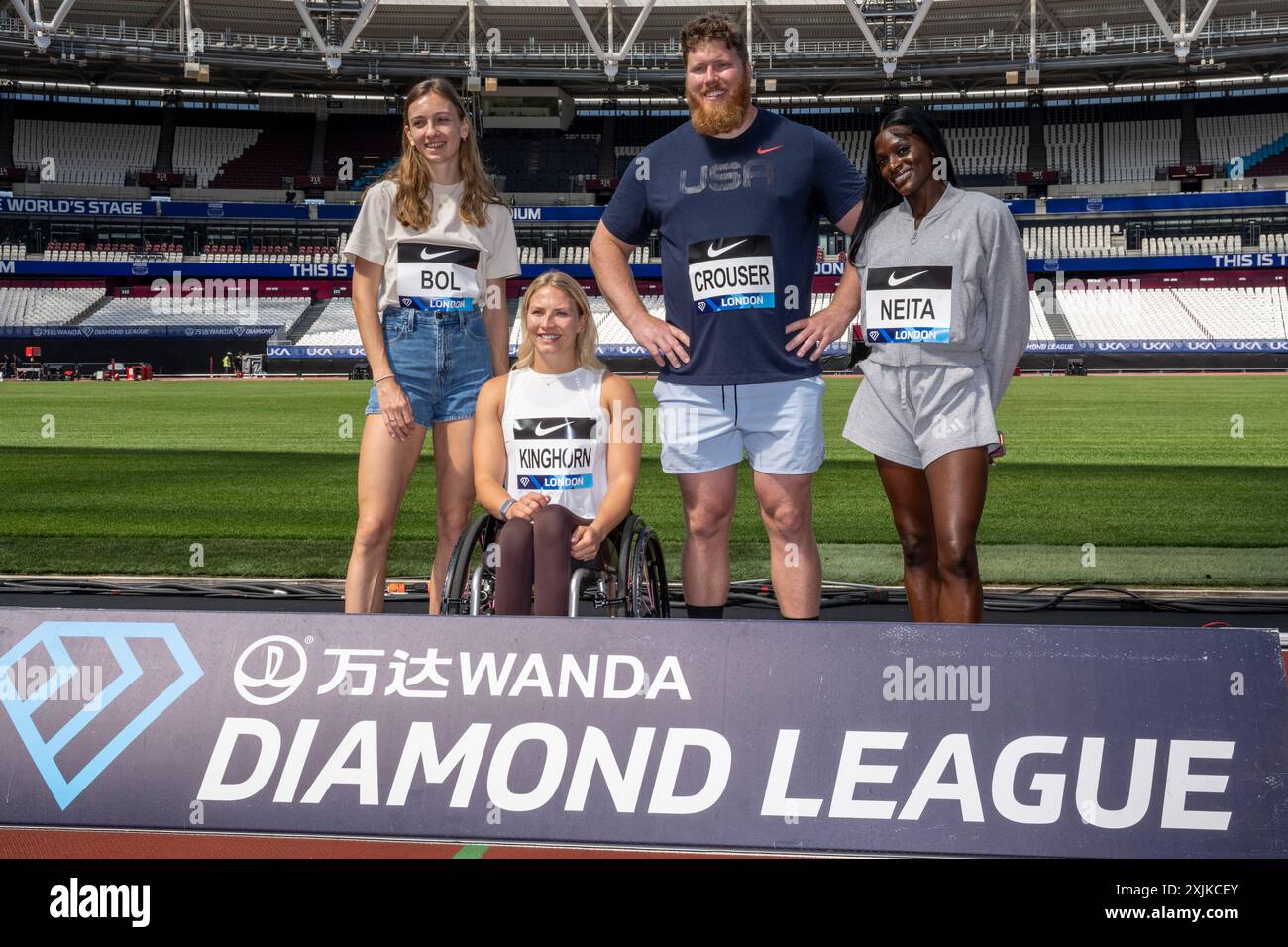 London, UK. 19 July 2024. Femke Bol (NED), 400m hurdles, Sammi Kinghorn ...