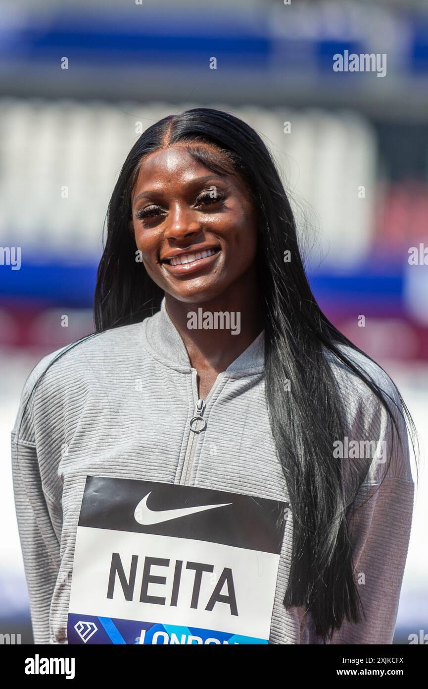 London, UK. 19 July 2024. Daryll Neita (GBR), 200m, at a photocall at ...
