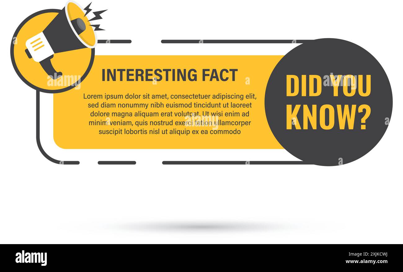 Did you know icon in flat style. Banner with frame and bulb vector ...