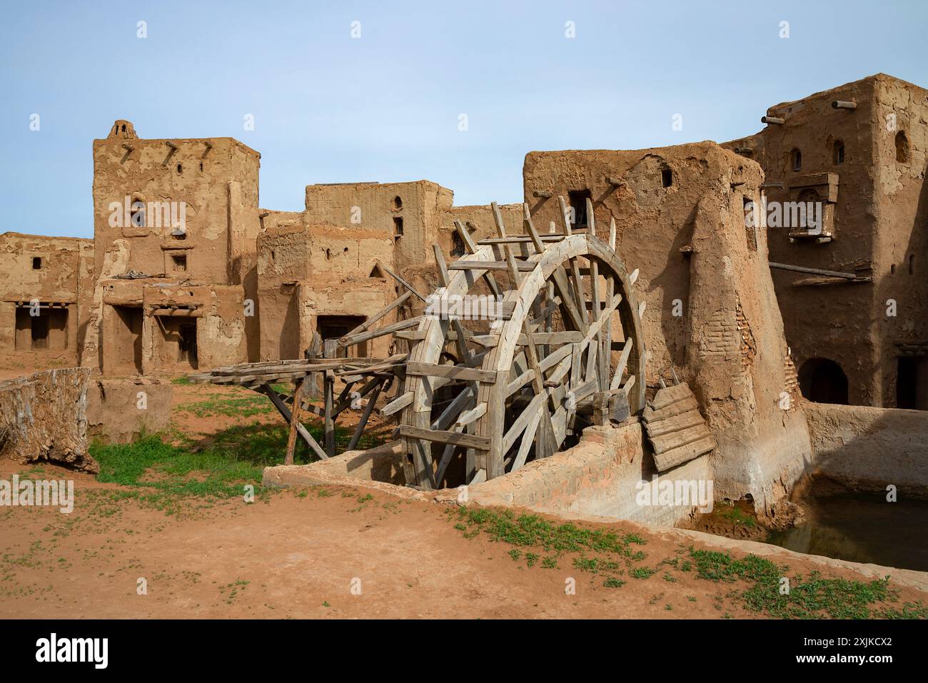 ASTRAKHAN REGION, RUSSIA - MAY 07, 2024: The wheel of the water supply ...
