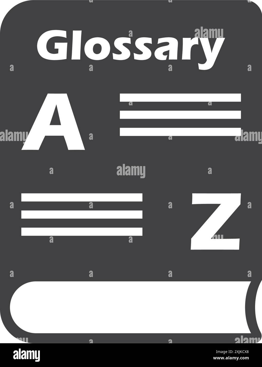 Glossary book icon in flat style. Guidebook encyclopedia vector ...