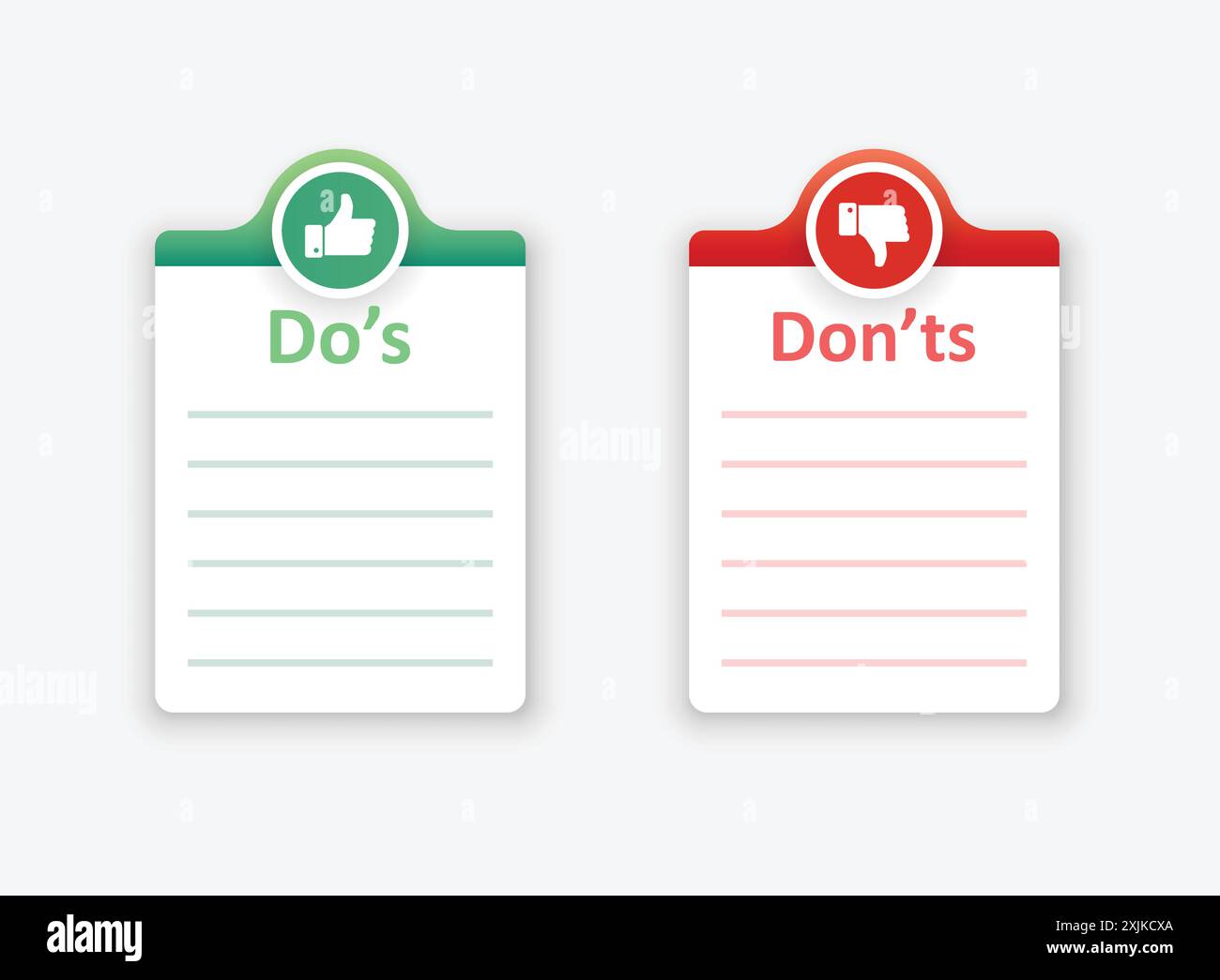 Do and dont icon in flat style. Dos and Don'ts vector illustration on ...