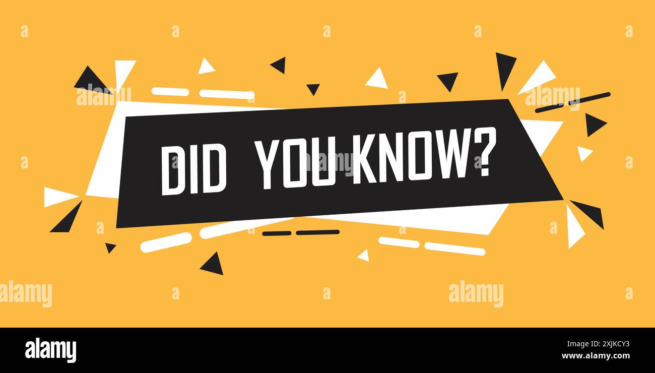 Did you know icon in flat style. Banner interesting facts vector ...