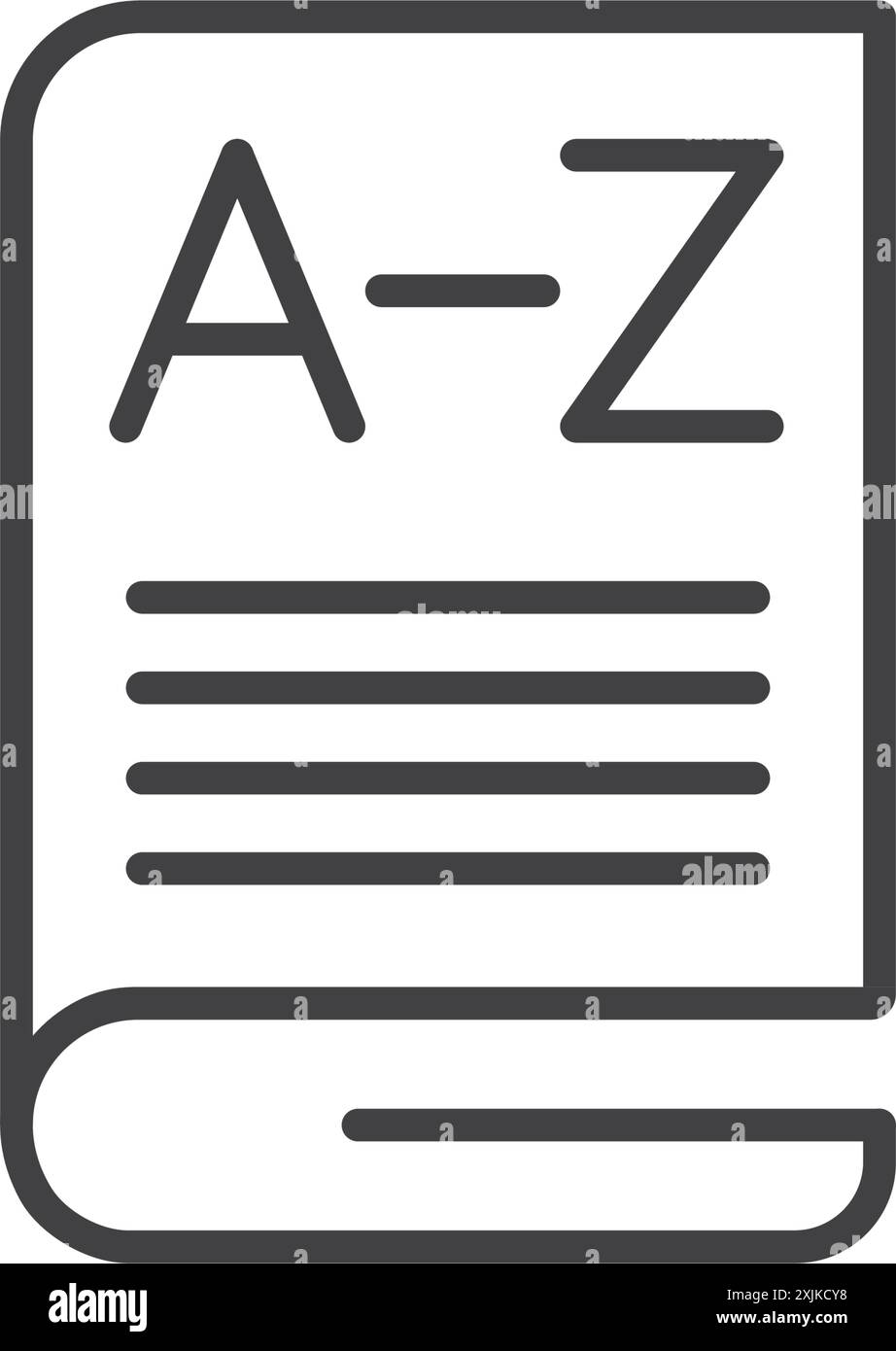 Glossary book icon in flat style. Guidebook encyclopedia vector ...