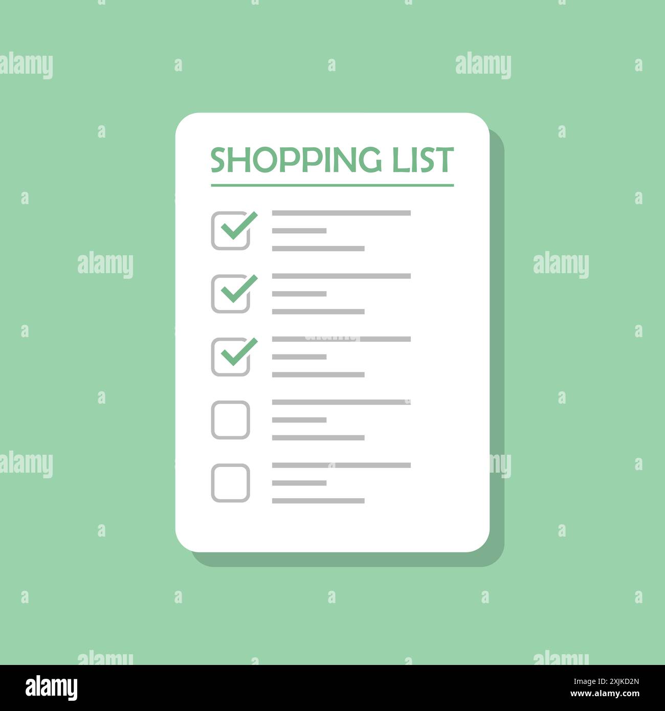 Shopping list icon in flat style. Memo pages vector illustration on ...