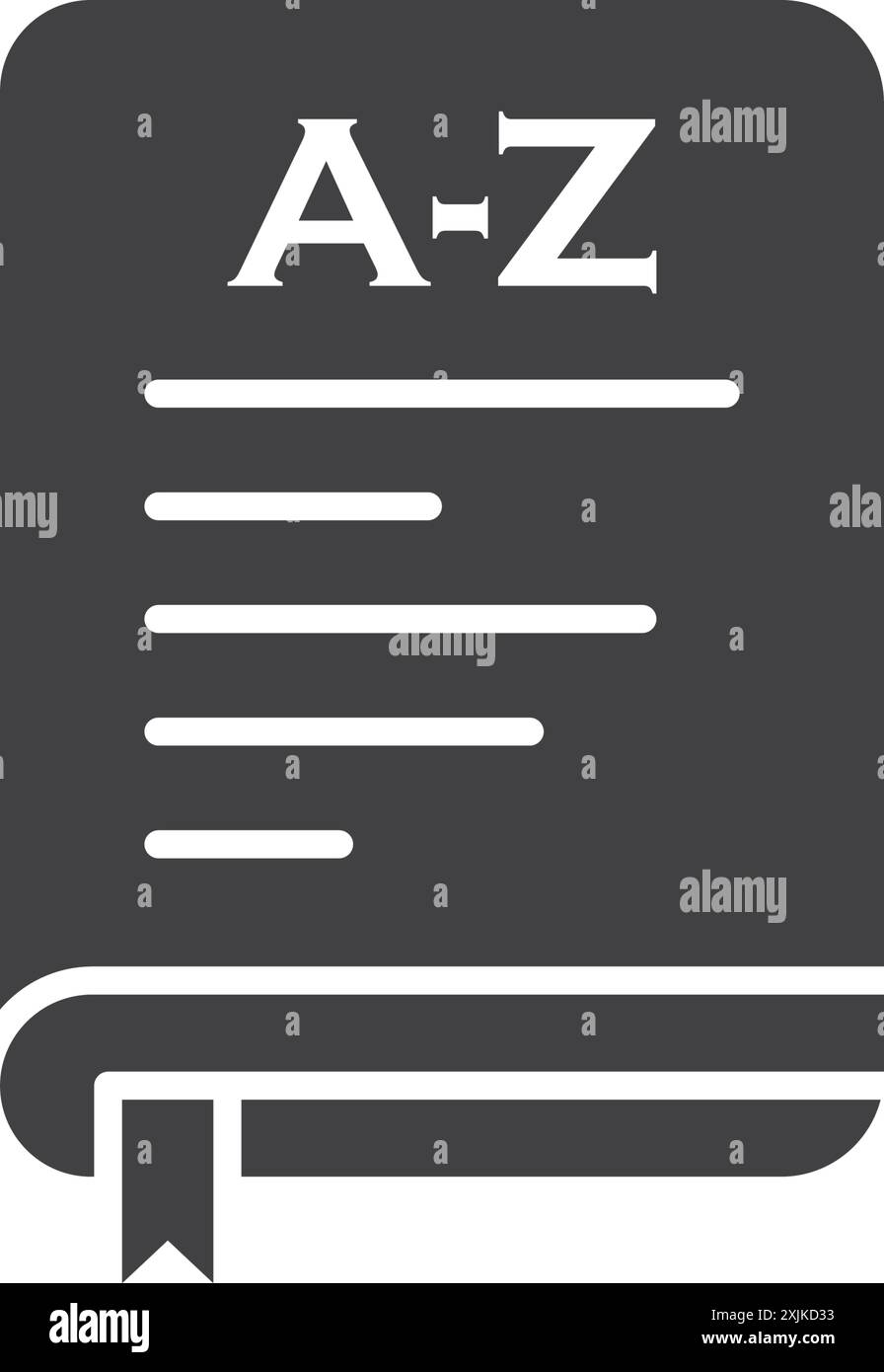 Glossary book icon in flat style. Guidebook encyclopedia vector ...