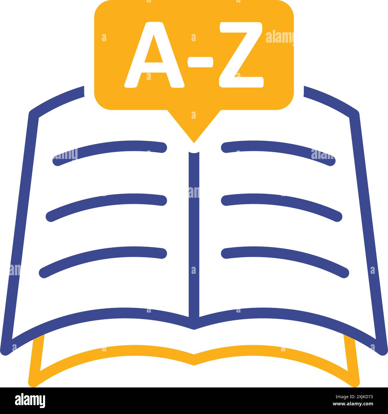 Glossary book icon in flat style. Guidebook encyclopedia vector ...