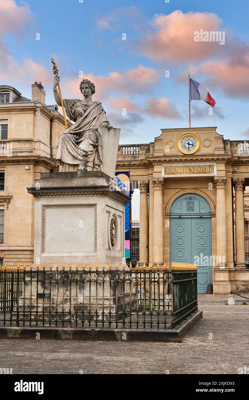 Assemblée Nationale, Place du Palais-Bourbon square, Paris, France ...