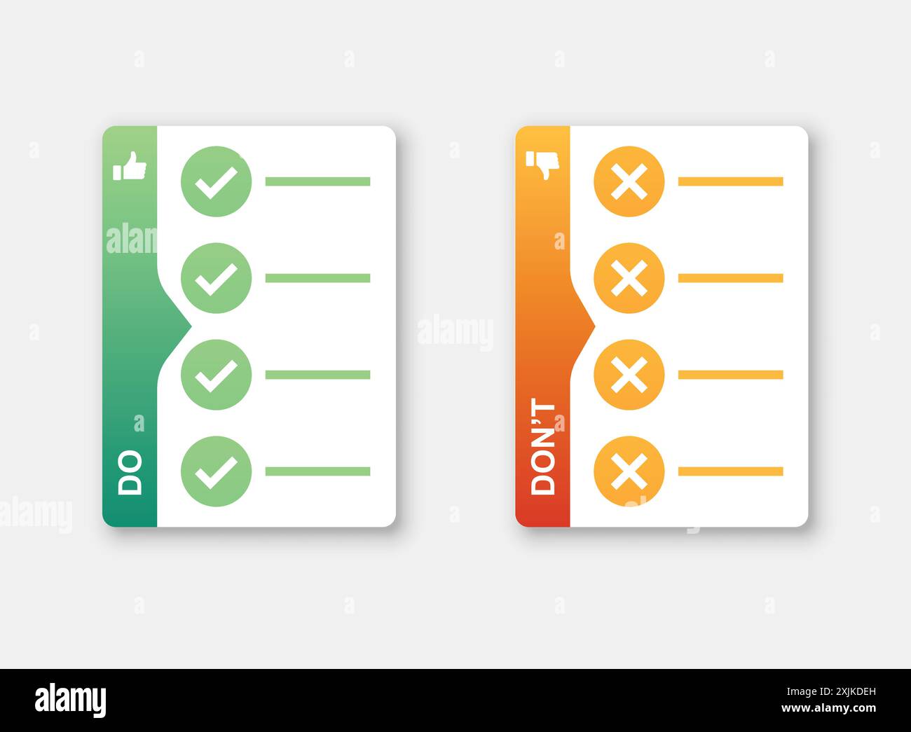 Do and dont icon in flat style. Dos and Don'ts vector illustration on ...