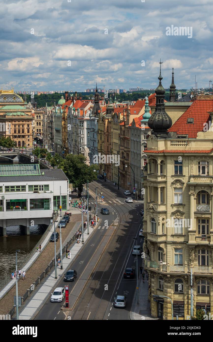 View of the city from the rooftop bar at The Dancing House, or Ginger ...