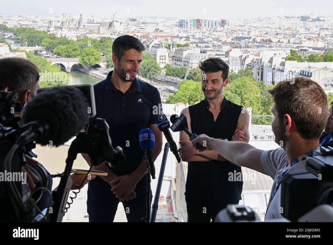 Paris, France. 19th July, 2024. Tony Estanguet (L), president of the ...