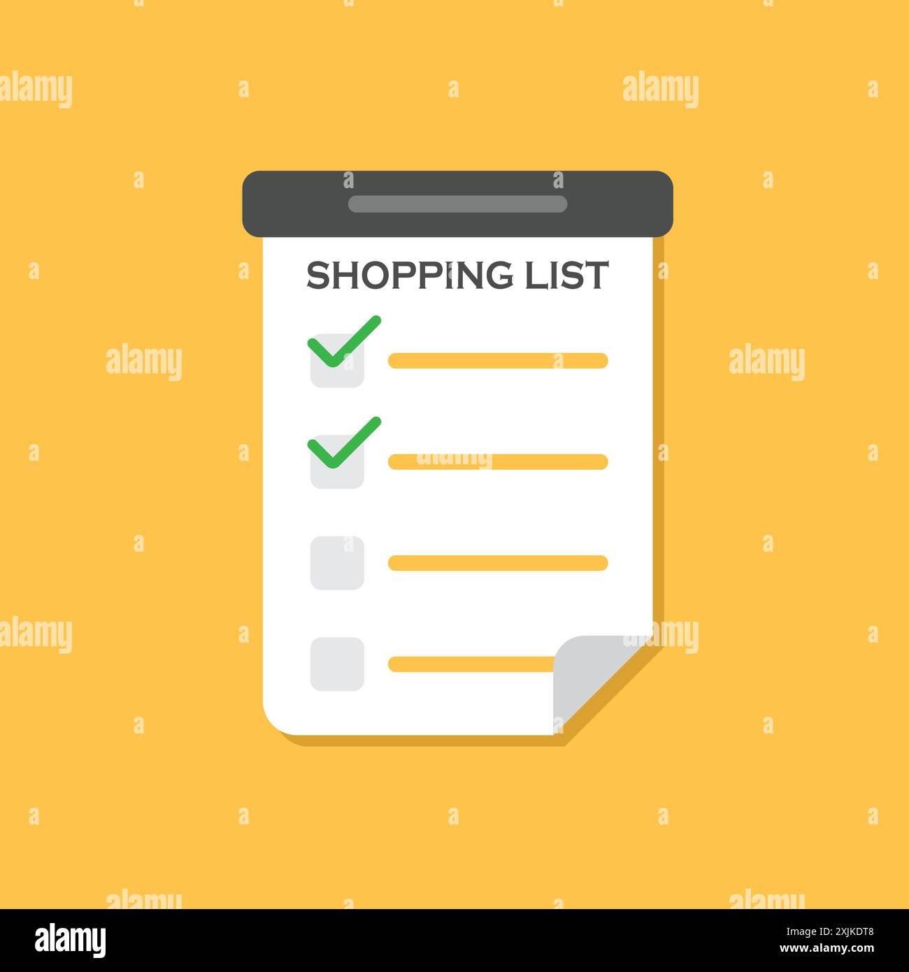 Shopping list icon in flat style. Memo pages vector illustration on ...