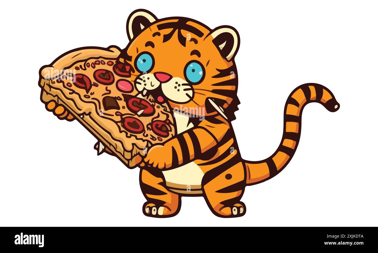 Tiger Pizza Vector Illustration Stock Vector Image & Art - Alamy