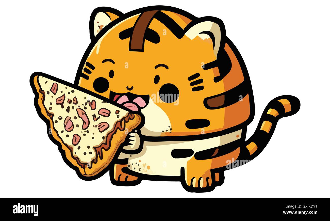 Tiger Pizza Vector Illustration Stock Vector Image & Art - Alamy