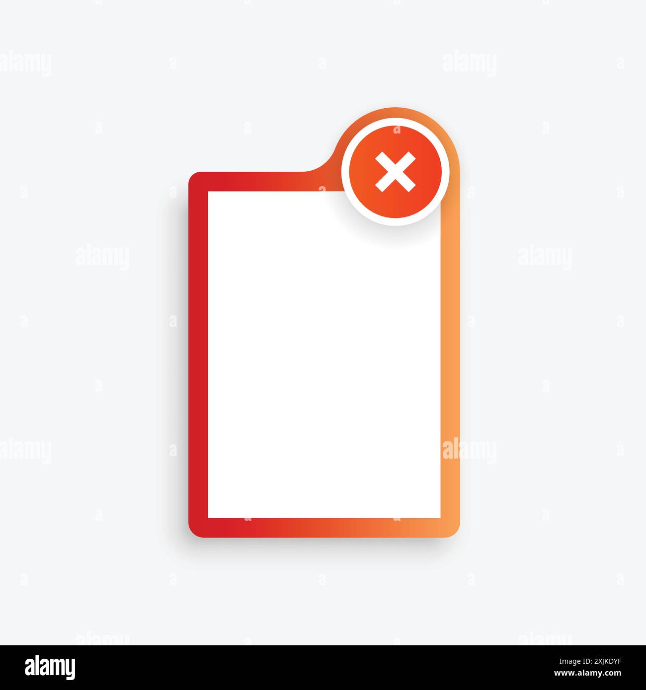Negative list or planning icon in flat style. Paper sheet with cons ...
