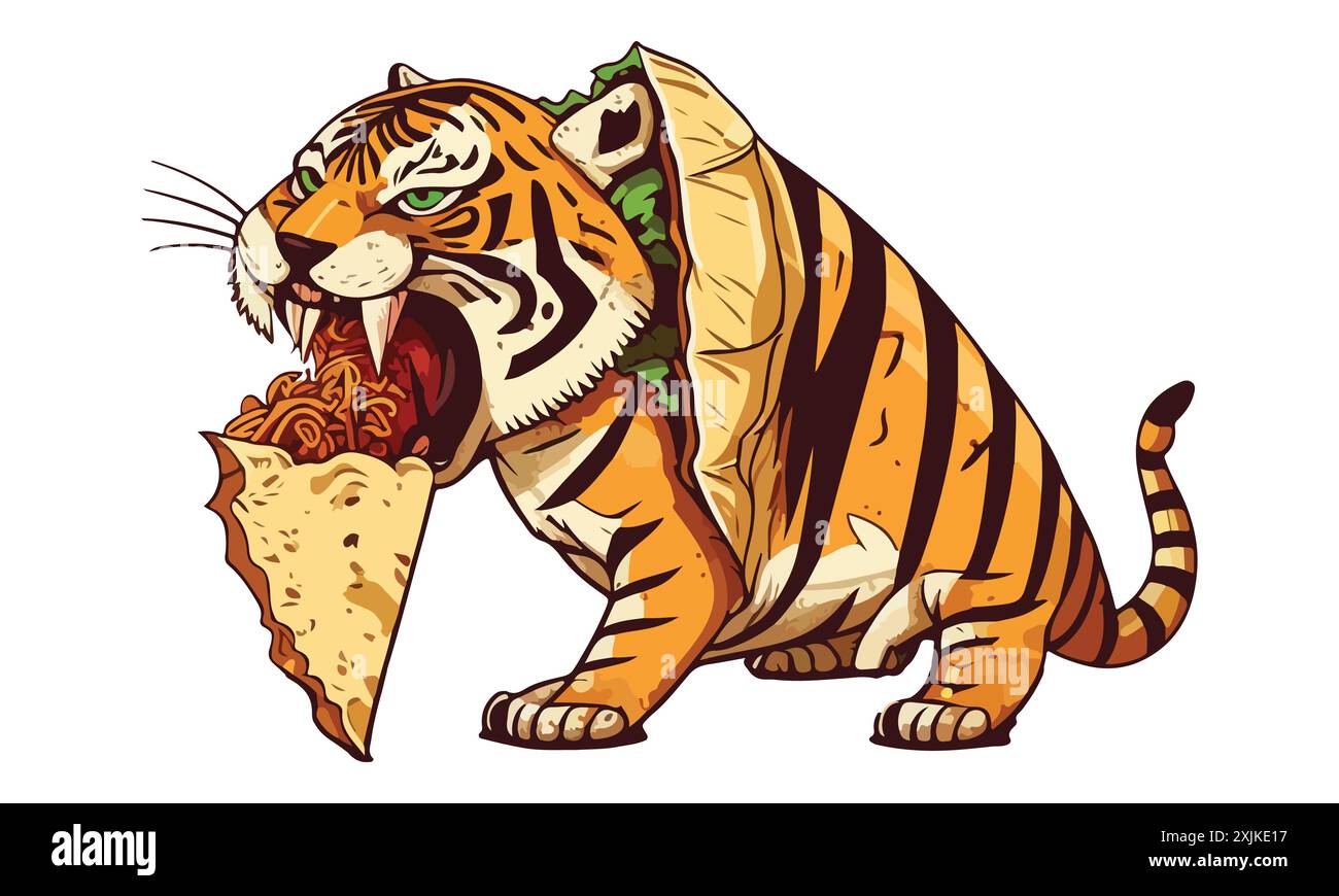 Tiger Taco Vector Illustration Stock Vector Image & Art - Alamy
