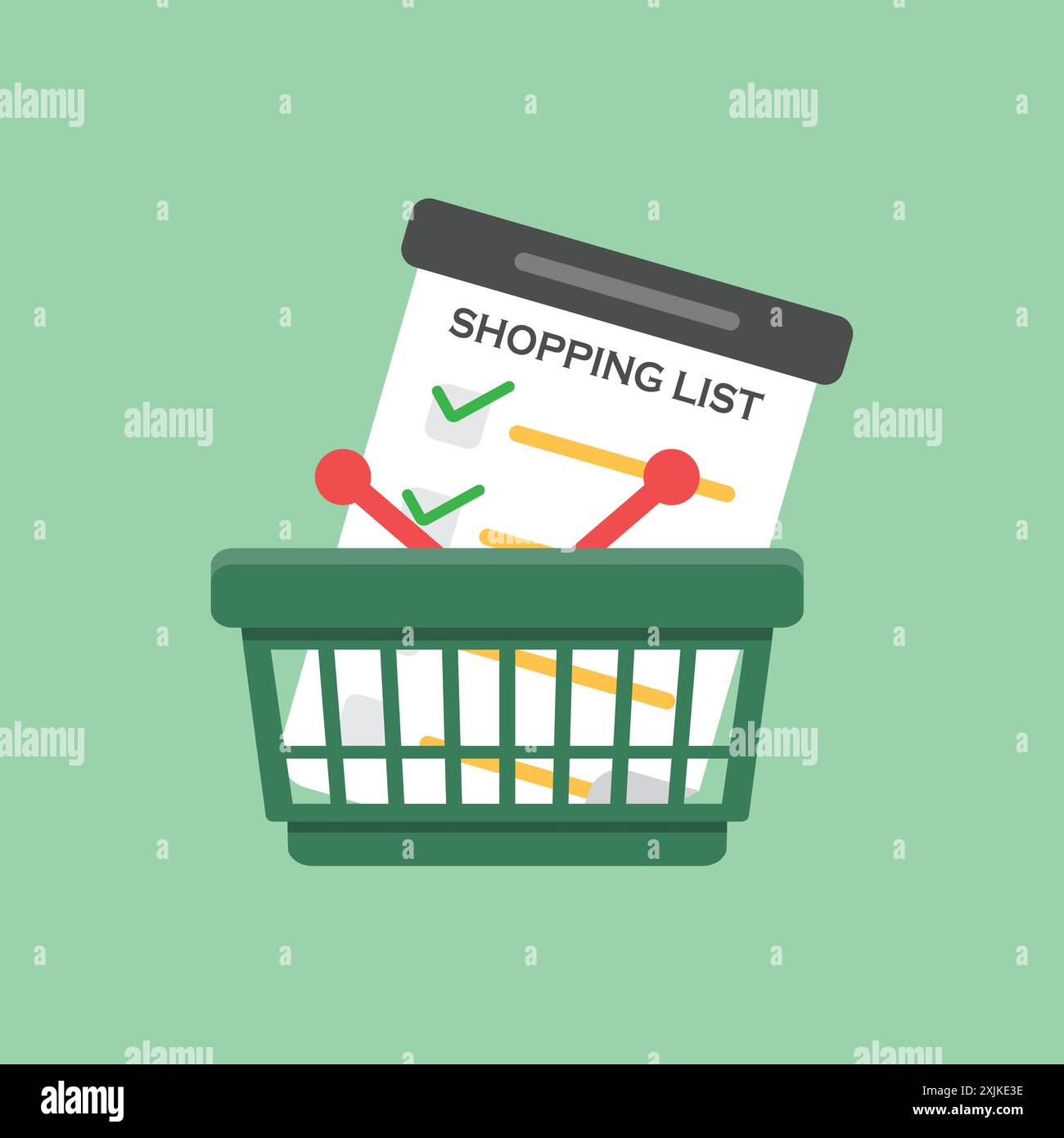 Shopping list icon in flat style. Memo pages vector illustration on ...
